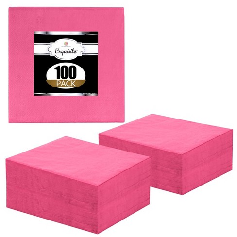 Exquisite 100 Count Paper Luncheon Napkins Disposable-hot Pink : Target