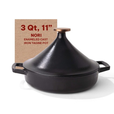 Alva Cookware Nori Enameled Cast Iron Tagine Pot, Scratch Resistant ...