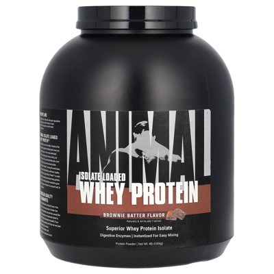 Animal Isolate Loaded Whey Protein Powder, Brownie Batter, 4 Lb (1.81 ...