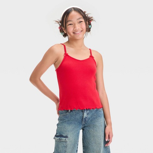 Girls' Bow Tank Top - Art Class™ Red S : Target