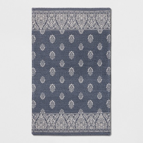 2'6"x4' Block Print Braided Accent Rug Gray - Threshold™ : Target