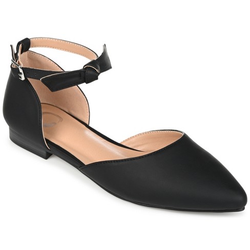 Journee Collection Womens Vielo Ballet Almond Toe Buckle Flats Black 6 ...