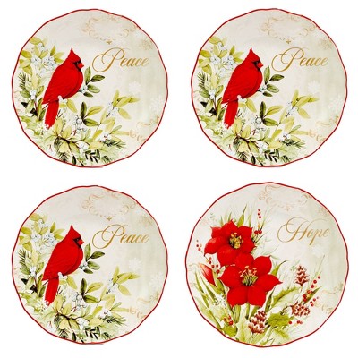 Set Of 4 Winter's Medley Dining Dessert Plates - Certified ...