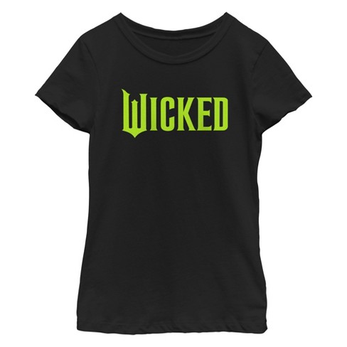 Girl's Wicked Official Logo T-shirt - Black Neon Logo - Large : Target