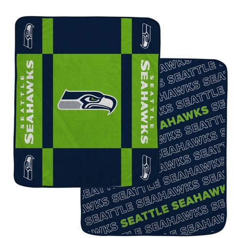 Nfl Seattle Seahawks Reverse Block Wordmark Double Sided Blanket : Target