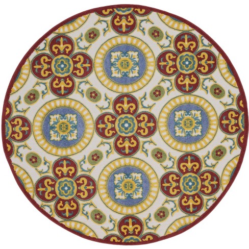 Nourison Aloha Contemporary Medallion Flatweave High-low Indoor Outdoor ...