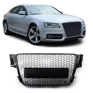 Gloss Black Honeycomb Lower Grille and Fog Light Trim Kit for Audi A5 ...