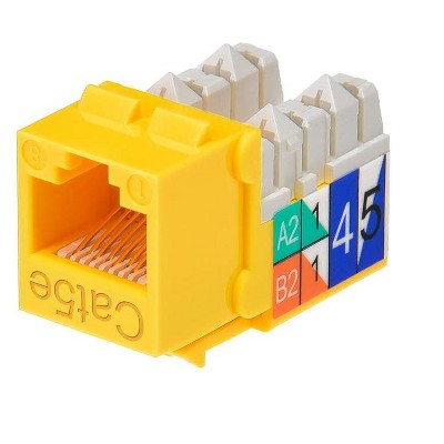 Monoprice Cat5e Punch Down Keystone Jack - Yellow | 110 Type Idc, 90 ...