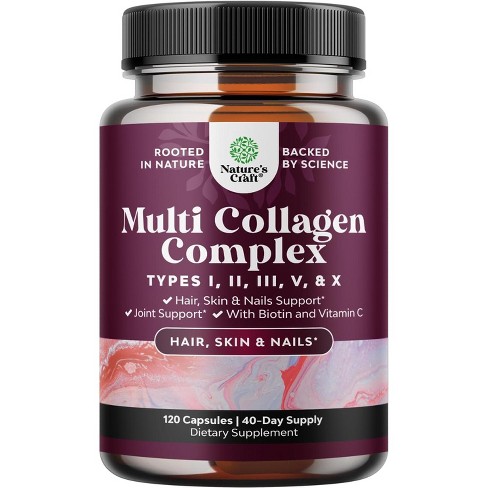 Multi Collagen Complex Capsules, Biotin And Collagen Supplement With Bioperine And Hair Skin And ...