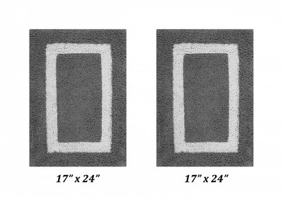 Better Trends Hotel Reversible Bath Rug, 100% Cotton, 2 Piece Set (17 ...