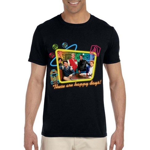 Happy Days Mens' Tv Show '70s Logo Characters Fonzie Crewneck T-shirt ...