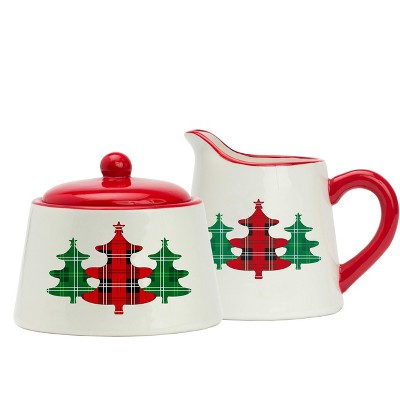 Spode 250th Anniversary Christmas Tree Figural Sugar And Creamer Set ...