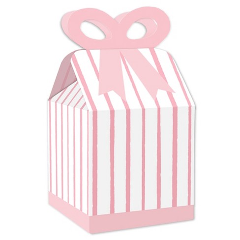 Big Dot Of Happiness Pink Stripes - Square Favor Gift Boxes - Simple ...