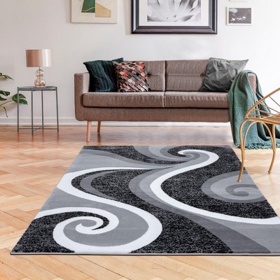 Luxe Weavers Contemporary Abstract Swirl Gray 5x7 Area Rug : Target
