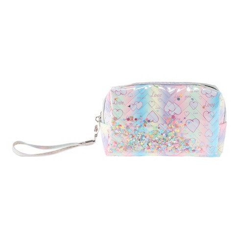Unique Bargains Women Gradient Sequin Heart Makeup Bag Assorted Color 1 ...