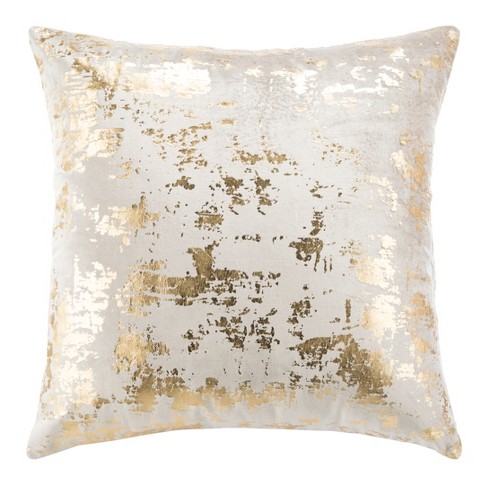 Edmee Metallic Pillow - Beige/gold - 20" X 20" - Safavieh : Target