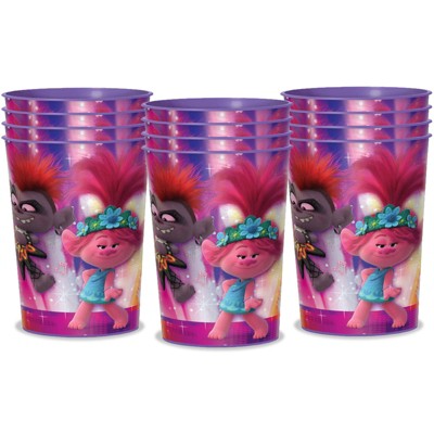 Birthday Express Trolls World Tour Plastic Favor Cup : Target