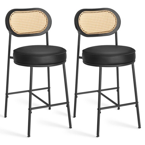 Vasagle Bar Stools Set Of 2, Counter Height Bar Stool With Pe Rattan ...