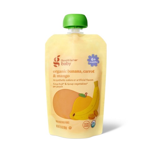 Organic Banana Carrot Mango Baby Food Pouch - 3.5oz - Good & Gather ...