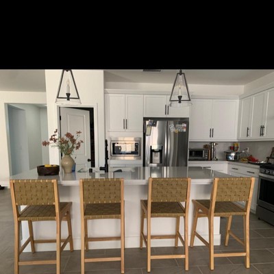 Ceylon Woven Counter Height Barstool Natural - Threshold™: Rubberwood ...