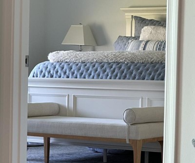 Randolph Bench With Bolster Pillows Linen - Threshold™ Designed With ...