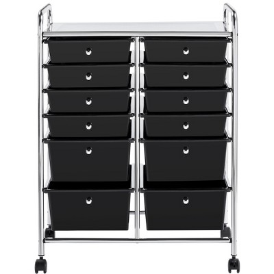 Yaheetech 4-drawer & 2-shelf Rolling Storage Cart With Wheels,black ...