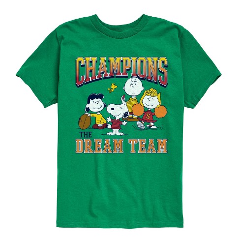 Boys' Peanuts Snoopy Charlie Lucy Sally Football Champions Short Sleeve ...