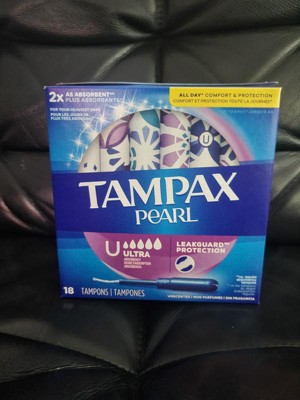 Tampax Pearl Ultra Absorbency With Leakguard Braid Tampons - Unscented ...