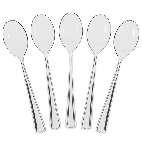 Exquisite Heavy Duty Disposable Clear Plastic Spoons - 100 Ct. : Target