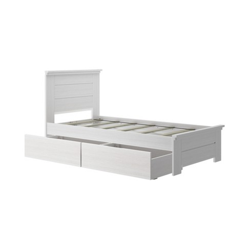 Max & Lily Farmhouse Twin Bed With Panel Headboard With Storage Drawers ...