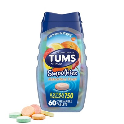 Tums Extra Strength Smoothies Assorted Fruit Antacid Chewable Tablets ...