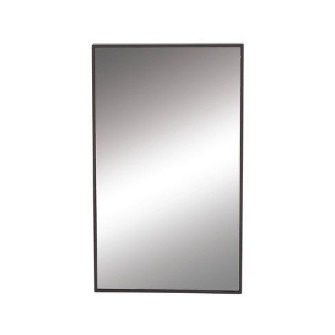 Contemporary Wood Rectangle Shaped Wall Mirror With Thin Minimalistic ...
