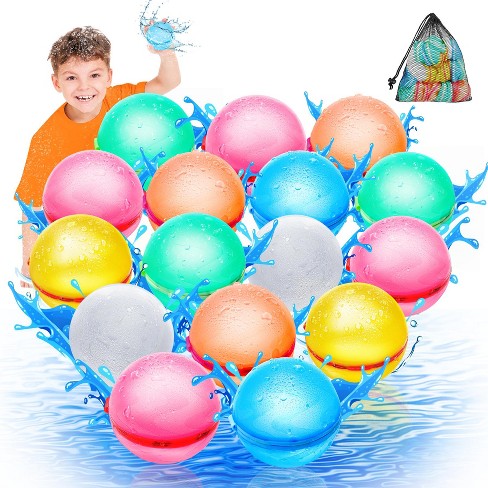 Clovercat 16-pack Reusable Water Balloons, Refillable Water Balloons ...