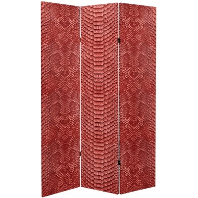 6" Double Sided Snake Print Canvas Room Divider - Oriental Furniture ...