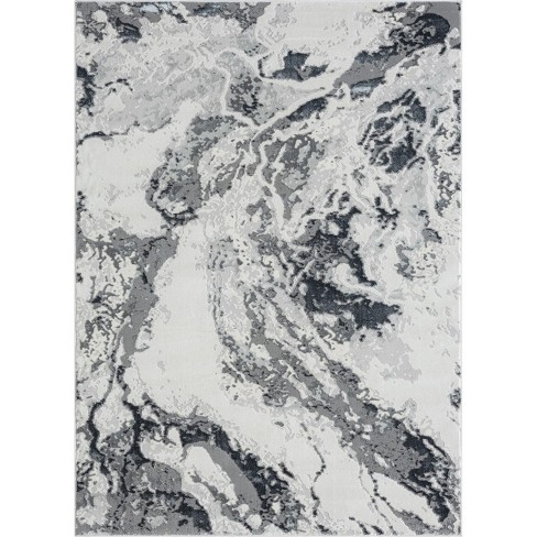 Luxe Weavers Abstract Marble Gray 4x5 Area Rug : Target