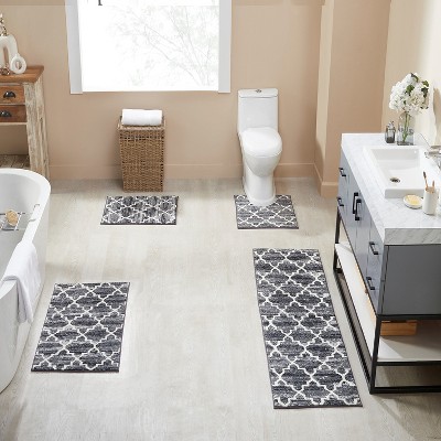 Better Trends Savio 100% Micro Polyester Knitted Chevron Pattern Bath ...