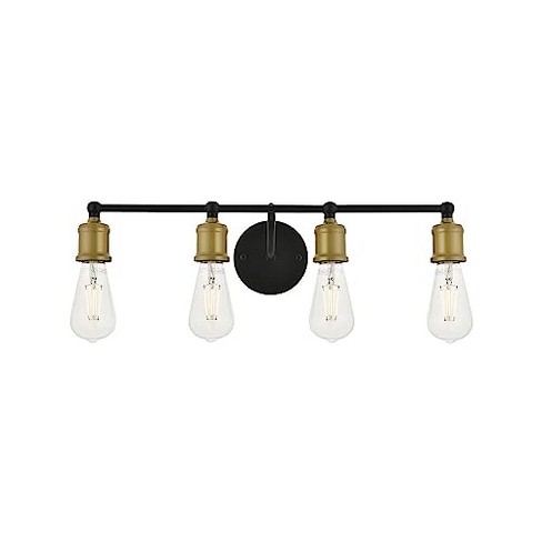 Elegant Lighting Serif 4 Light Brass And Black Wall Sconce : Target