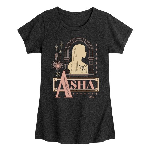 Girls' - Disney - Asha Badge Fitted Short Sleeve Graphic T-shirt : Target