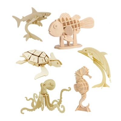6ct Wooden Puzzle: Sea Animals Bundle Set - Hands Craft : Target