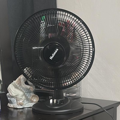 Holmes 12" Oscillating 3 Speed Adjustable Table Fan With Push Button ...