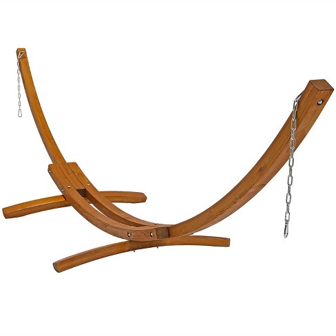 Sunnydaze Heavy-duty Two-person Curved Larch Wood Hammock Stand Only ...