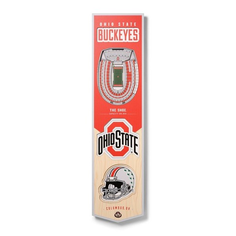 8" X 32" Ncaa Ohio State Buckeyes 3d Stadiumview Banner : Target