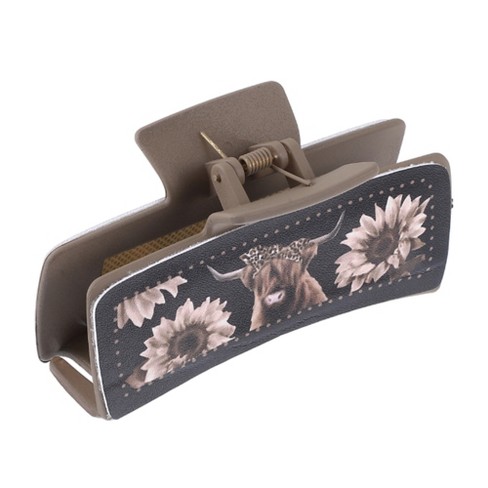 Unique Bargains Women's Highland Cattle Hair Claw Clips Khaki 1 Pc : Target