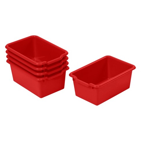 Ecr4kids Scoop Front Storage Bin, Red, 5-piece : Target