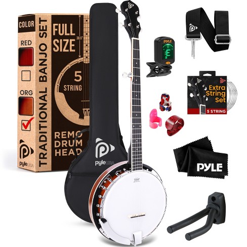 Pyle 5-string Banjo With Remo Skin, Sapele Resonator & Complete ...