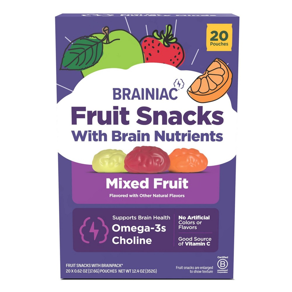 UPC 840024302533 - Brainiac Kids Fruit Snacks with Omega-3s Mixed Fruit ...