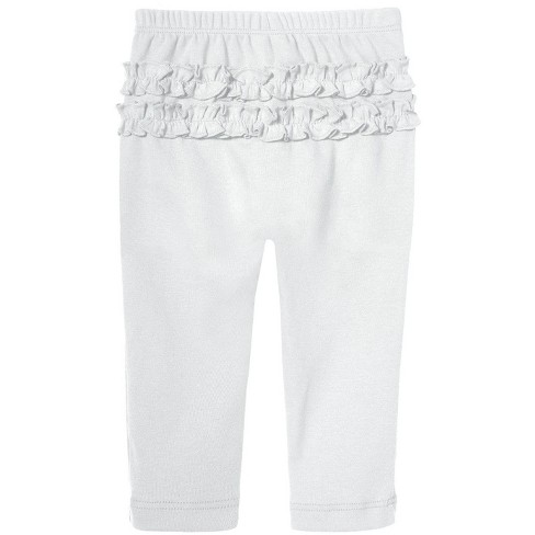 City Threads Usa-made Baby Ruffle Butt Soft Cotton Leggings | White ...