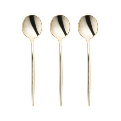 Smarty Had A Party Shiny Gold Moderno Disposable Plastic Dessert Spoons ...