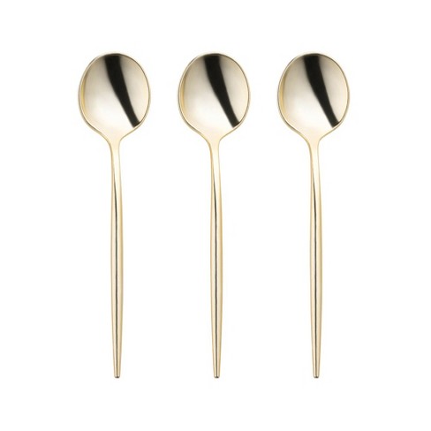 Smarty Had A Party Shiny Gold Moderno Disposable Plastic Dessert Spoons ...