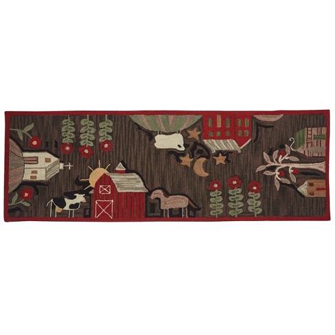 Park Designs Farm Life Country Hooked Rug Runner 2 Ft X 6 Ft : Target